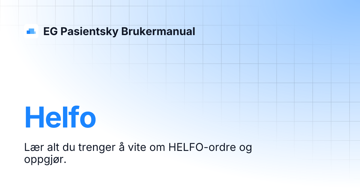 Helfo | EG Pasientsky Brukermanual
