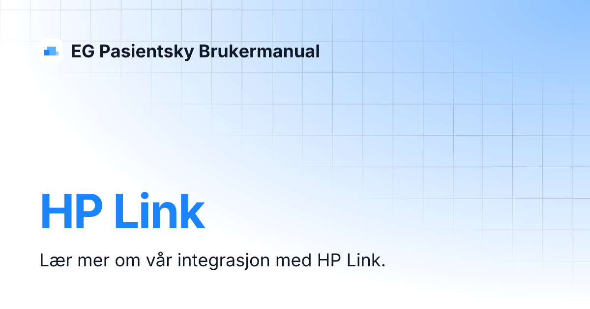 HP Link | EG Pasientsky Brukermanual